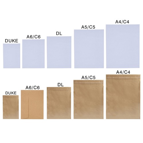 C4 / C5 / C6 / DL / Duke Plain Envelopes WHITE or MANILLA Peel & Seal ...