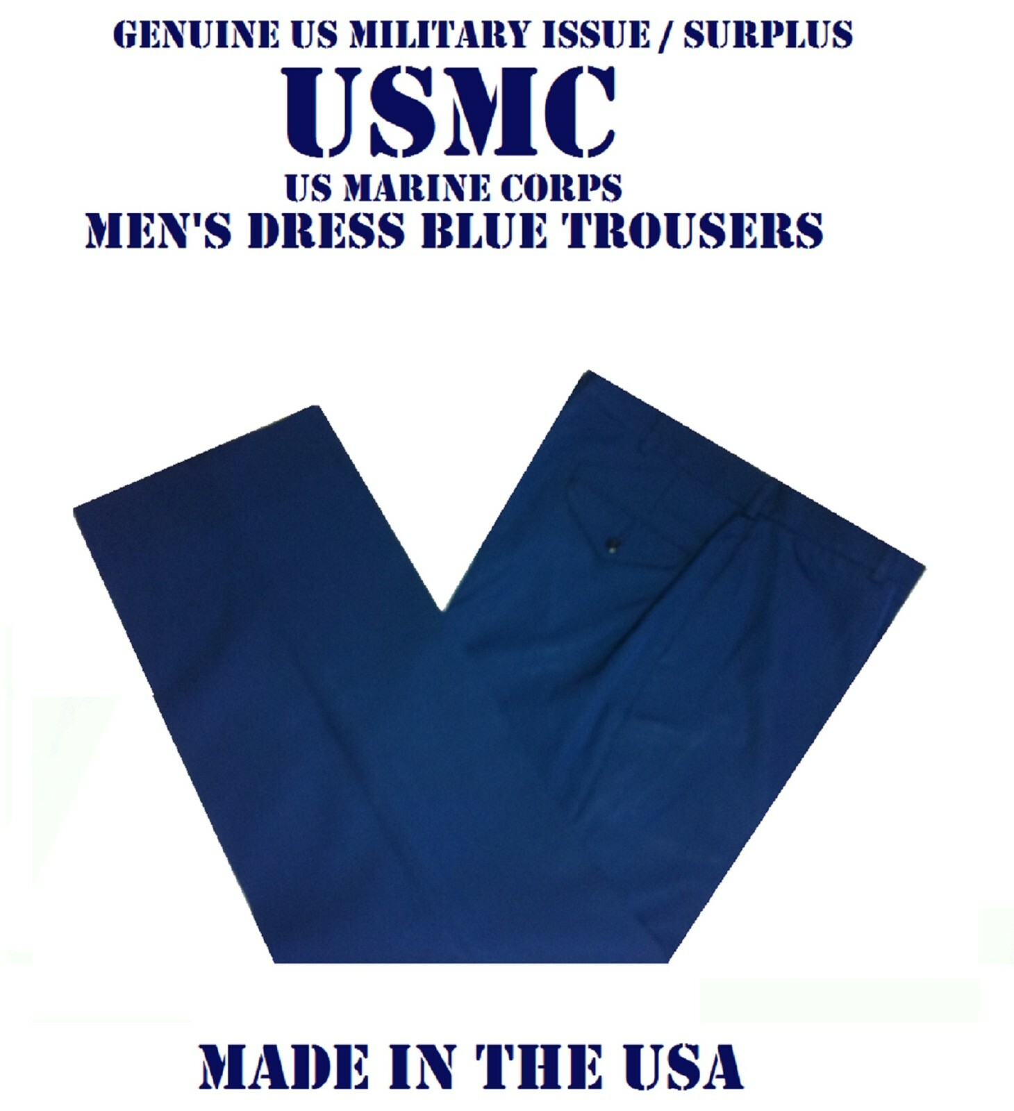 VGC USMC TROUSERS PANTS US MILITARY MEN'S 30L DRESS BLUE BLUES MC 2319 ...