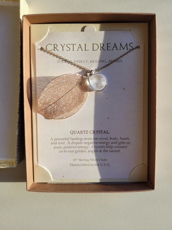 Stone Circle Studio Crystal Dreams Quartz Leaf Sterling Silver Necklace ...