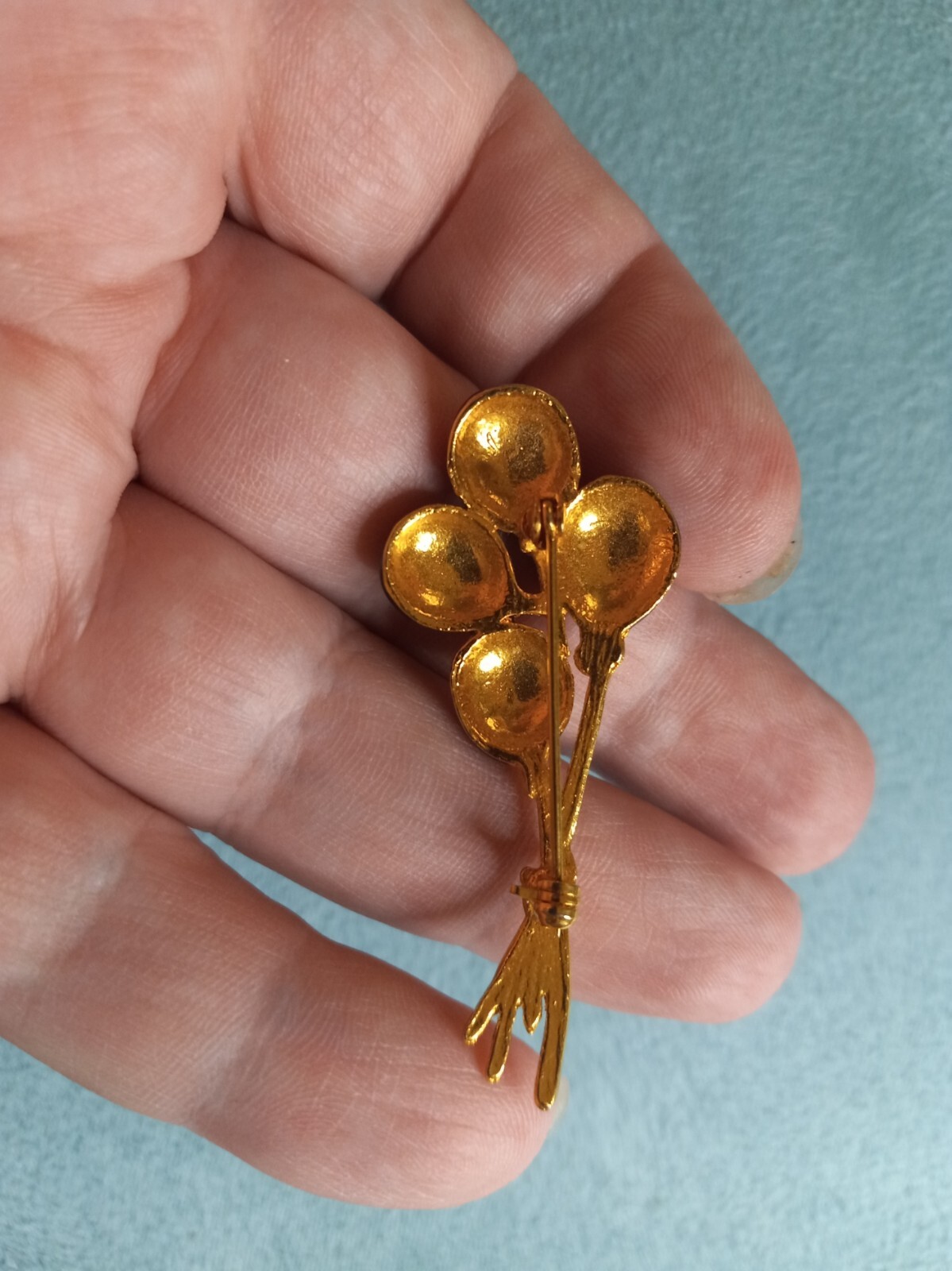 Vintage Multicolor Enamel BALLOONS Brooch Pin With Rhinestones Accents ...