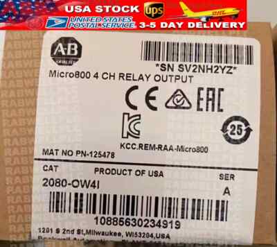 NEW Allen Bradley 2080-OW4I Micro800 Relay Output Factory Sealed ...