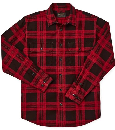 Filson Field Flannel Shirt 20172107 Red Bark Black Dark Brown CC Tough ...