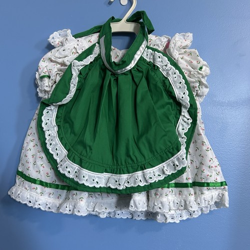 Vintage 70s 80s white floral tulip pattern toddler girls dress Easter ...