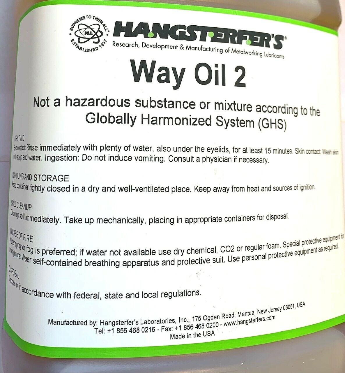 HANGSTERFER'S WAY OIL 2 LUBRICATION & LUBRICITY - GALLON CONTAINER | eBay