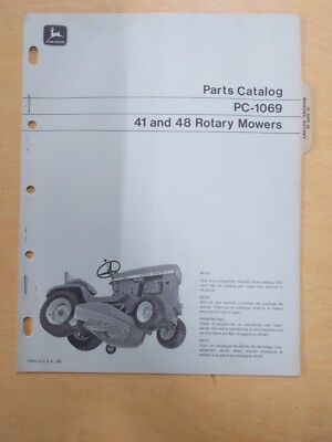 ONE John Deere 41 & 48 Rotary Mowers Parts Catalog, PC-1069 | eBay