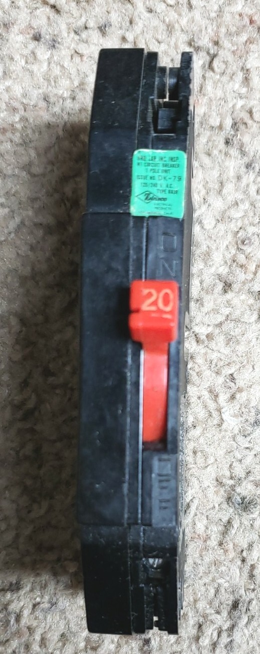 ZINSCO 1 Pole 20 Amp Magnetrip RA-38 Type Q Circuit Breaker Ships FREE ...
