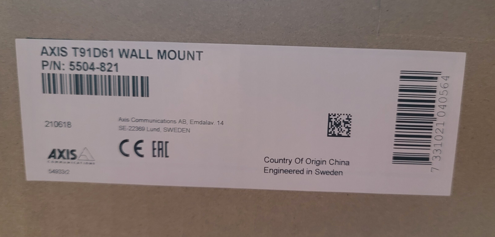 AXIS T91D61 Wall Mount 1.5” | eBay