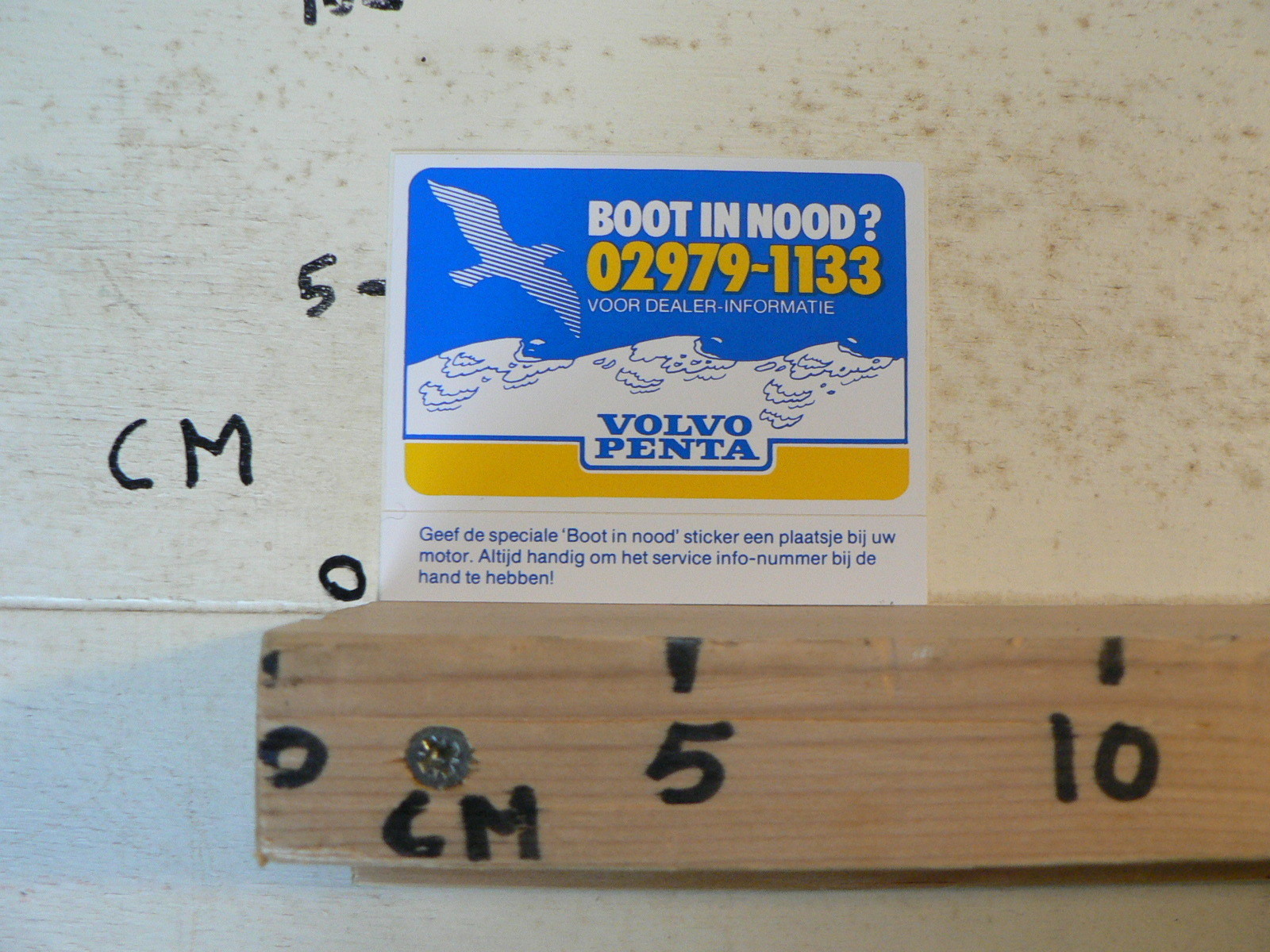 STICKER,DECAL VOLVO PENTA BOOT IN NOOD SERVICE NUMMER DEALER INFORMATIE ...