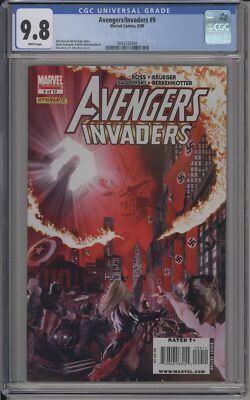 AVENGERS / INVADERS #9 - CGC 9.8 - UNION JACK - SKRULLS - ALEX ROSS ...