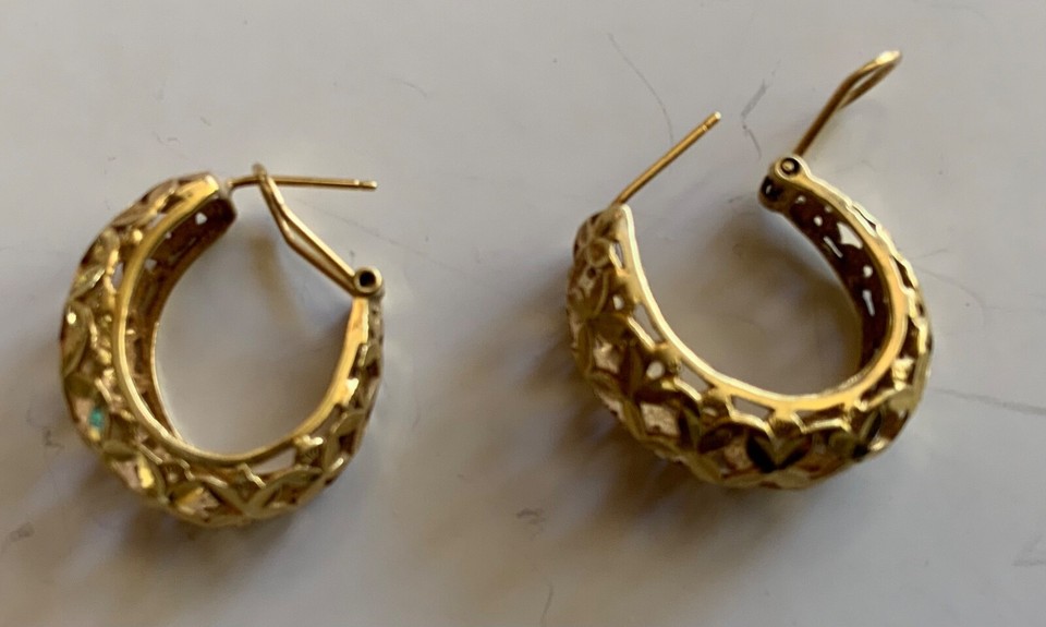 Classic Designer Hoop Earrings, Post w/Clamp, Heavy Fashion Hoops | eBay