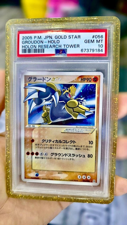 JPN Gold Star Groudon Holon Research Tower Unlimited 056 PSA 10 Low Pop ...