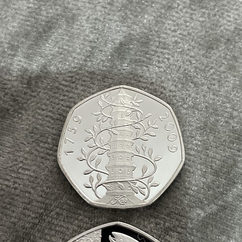 X2 gap filler coin 50p 2023 Salmon King Charles no Privy mark 2009 Kew ...