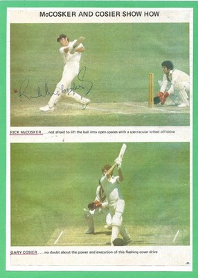RICK MCCOSKER AUSTRALIA TEST CRICKETER 1975-80 ORIGINAL AUTOGRAPHED ...