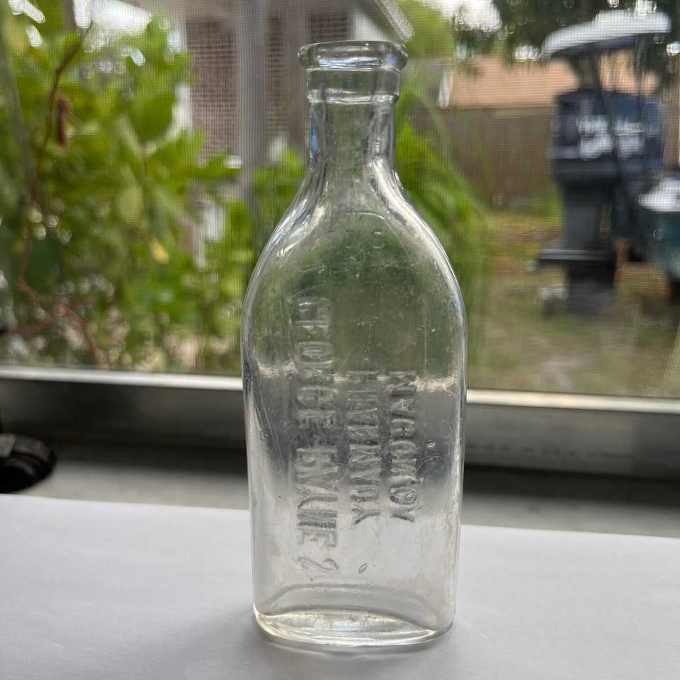 MACON, GA PHARMACY BOTTLE GEORGE BAYNE'S IN SLUG PLATE APPLIED LIP | eBay