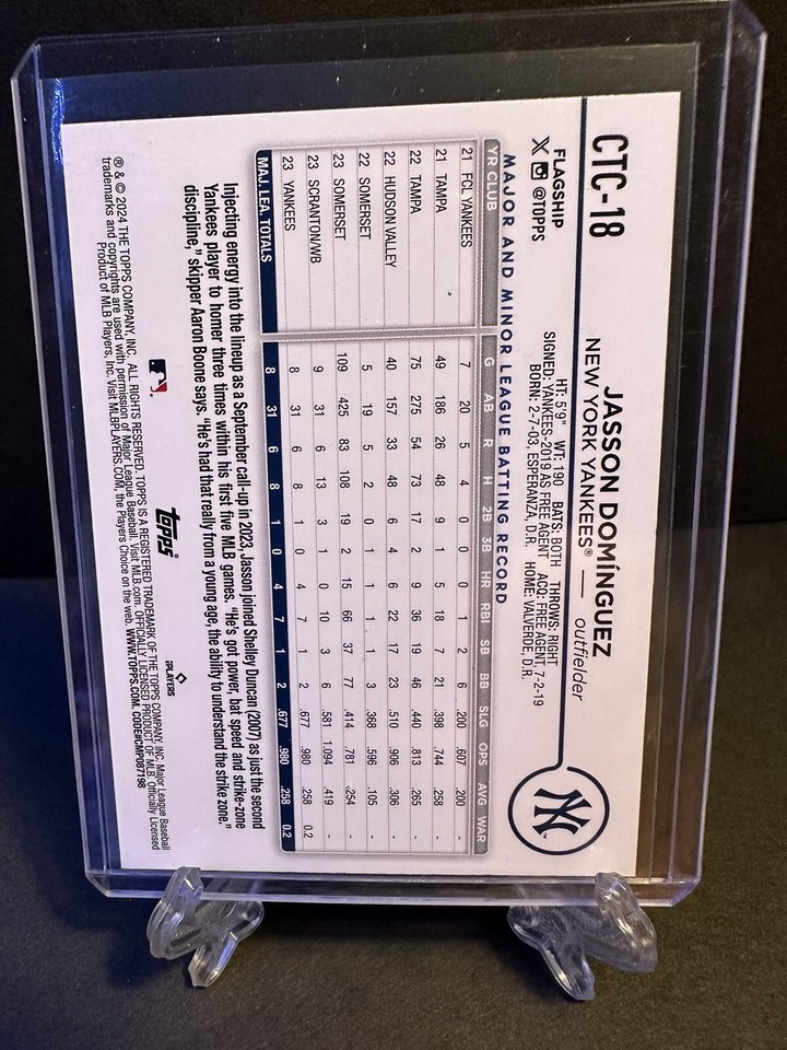 2024 Topps Flagship Jasson Dominguez Companion Card Variation SP Rookie ...