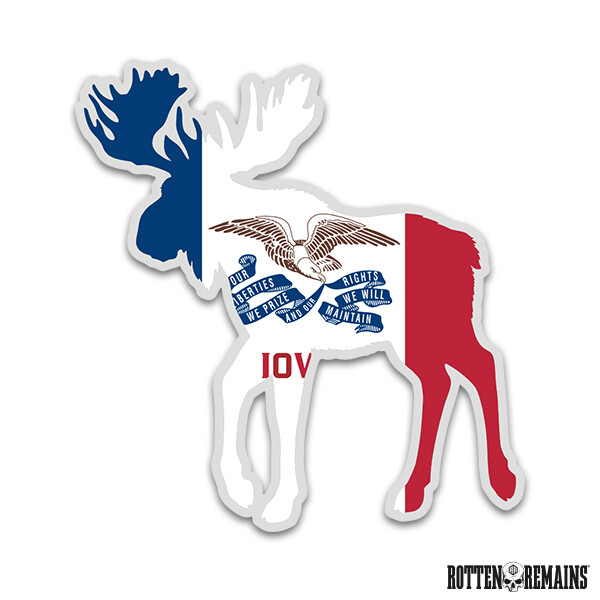 Moose Iowa IA Sticker Decal Vinyl Car Laptop Bumper Window Flag (LH ...