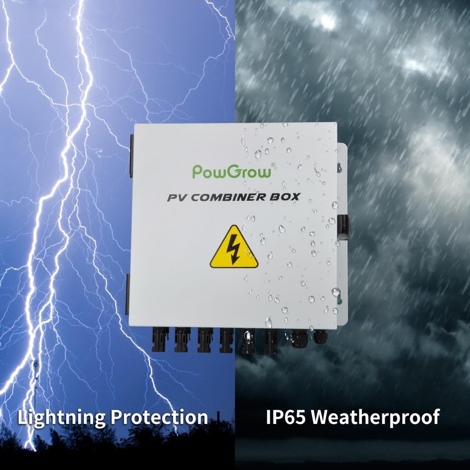6 String PV Combiner Box Lightning Arrester 63A Circuit Breaker for ...