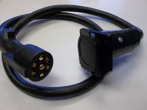 7 WAY PIN Extension Cord CABLE Camper RV Truck boat round plug towing ...