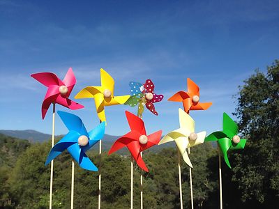 Assorted Small Color Windmill - 8 Piece Set | eBay