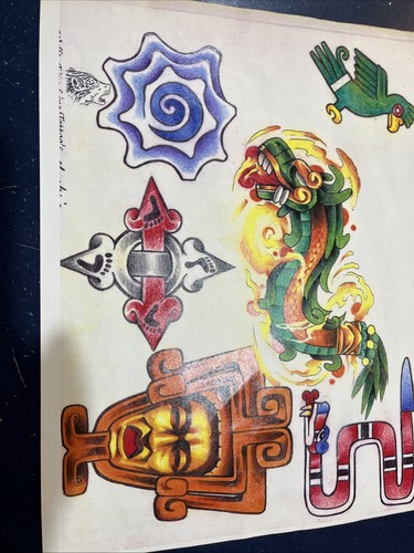 Wolf’s Fine Line Tattoos 1996 Tattoo flash Art Sheets, Aztec Symbols ...