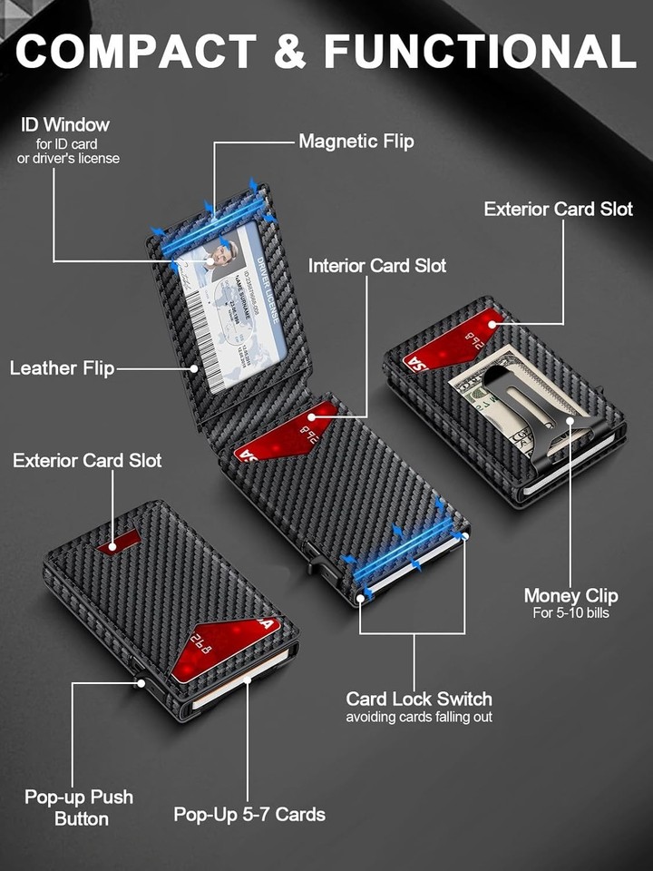 Billetera De Metal Para Hombre Con Clip Dinero Tarjetero Cartera De ...