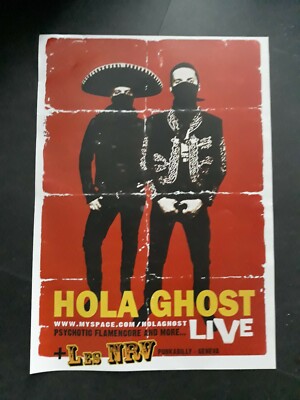 Poster concert, Hola Ghost 42x29.5cm surf, psycho, ex-guitariste ...