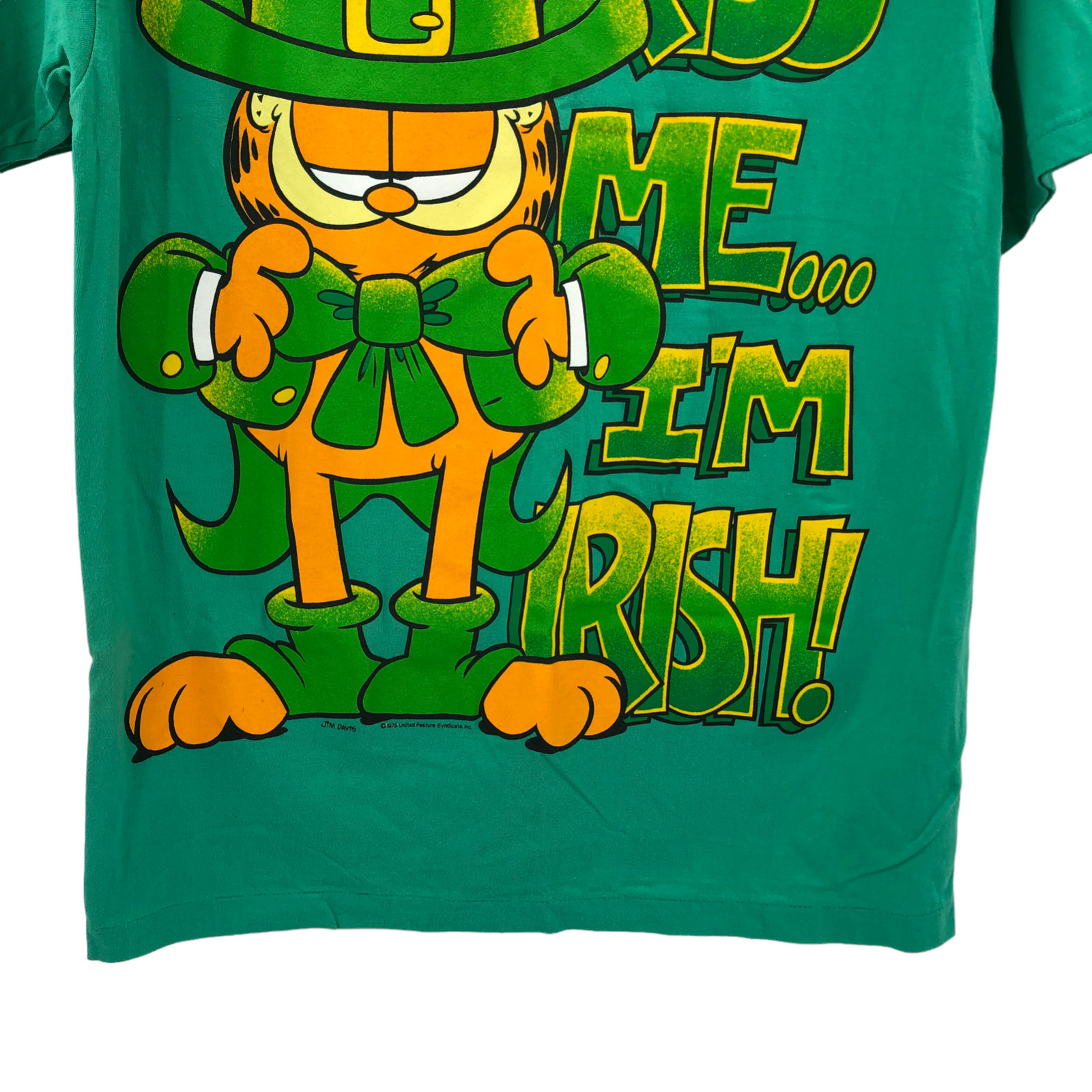 VTG Trend Basics Mens Garfield Green Kiss Me I'm Iris… - Gem