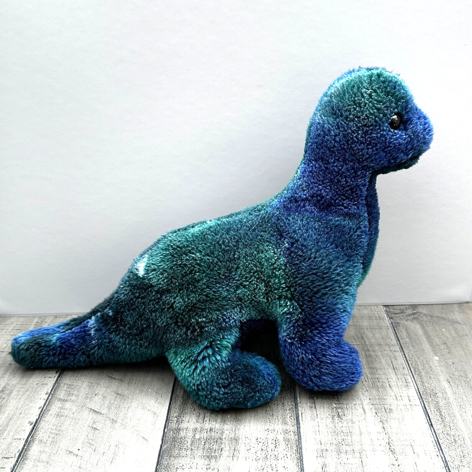 Rare Ty Bronte Brontosaurus Green Blue Dinosaur beanie plush buddy 1999 ...