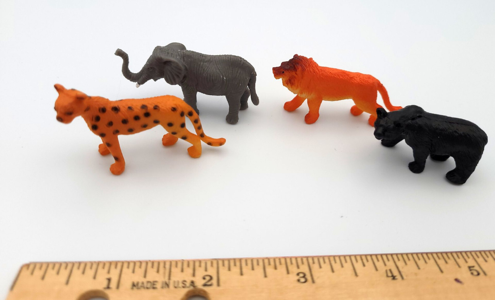 FOUR Tiny Miniature Assorted ANIMAL FIGURINES Figure Vinyl PVC China 2 ...
