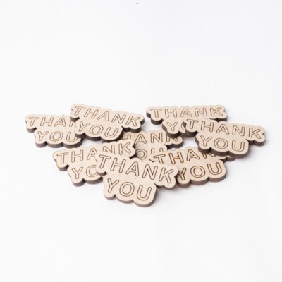 Thank You Tokens x 15 Laser Cut MDF Engraved Little Thank You Gift ...