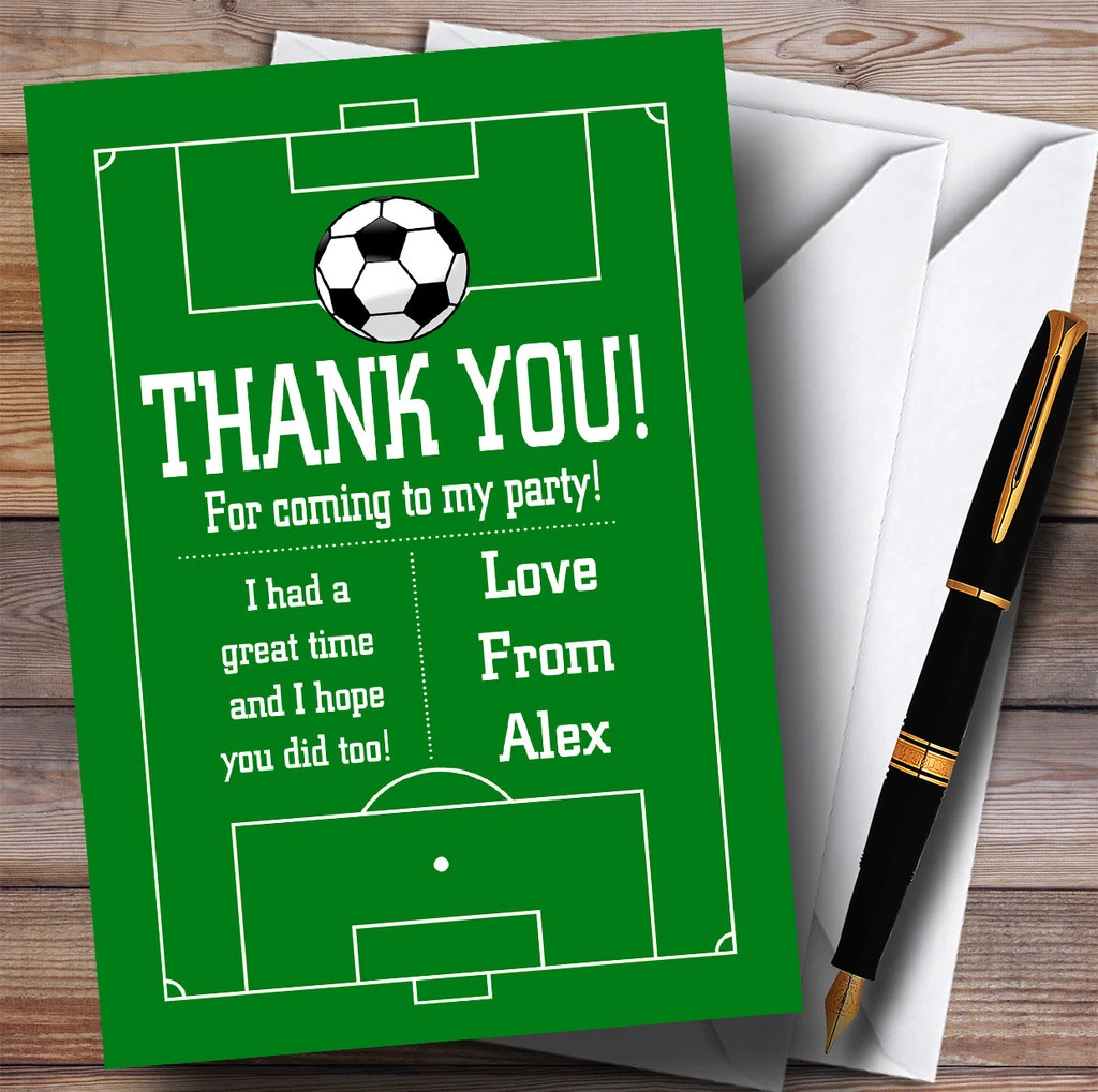 Soccer Birthday Thank You Card Soccer Party Thank You Note, 46% OFF