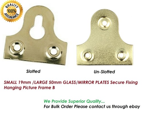 SMALL 19mm /LARGE 50mm GLASS/MIRROR PLATES Secure Fixing Hanging ...