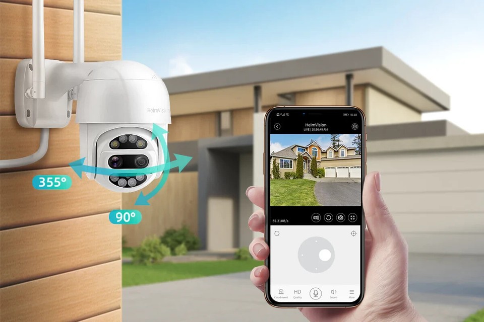 HeimVision Protect D1 Smart Wifi Camera Dual Lens outdoor ptz security ...