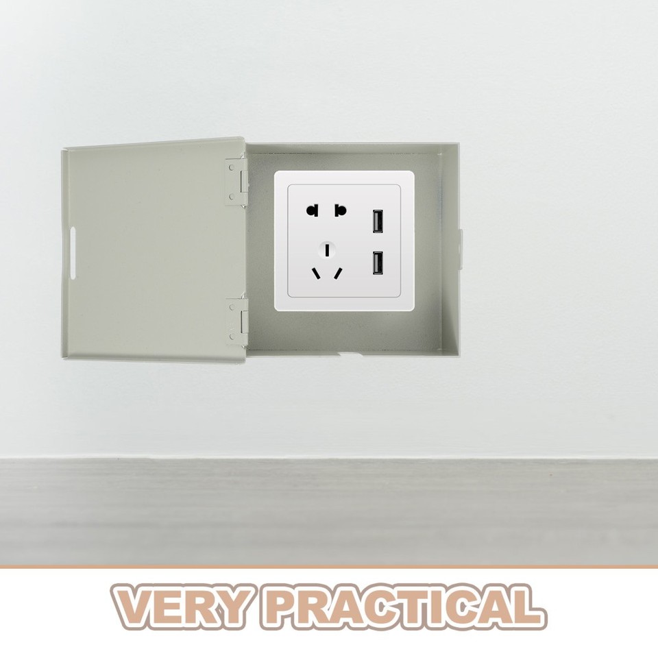 Lockable Electrical Outlet Cover: Metal Heavy Duty Protective Box ...