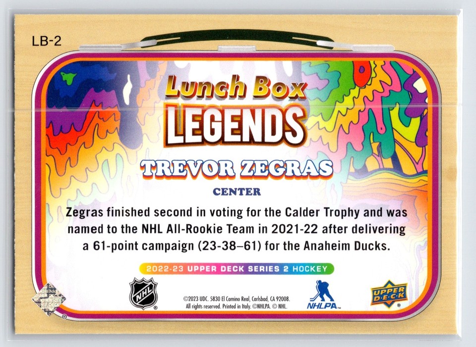 Trevor Zegras 2022-23 Upper Deck Lunch Box Legends #LB-2 Card Anaheim ...
