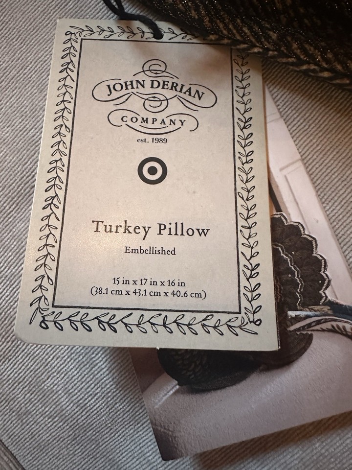John Derian Target 2024 Fall Turkey Shaped Beaded Pillow NWT ...