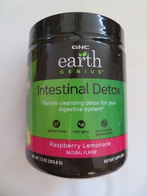 GNC Earth Genius Intestinal Detox Raspberry Lemonade 7.3 Oz 14 Servings ...