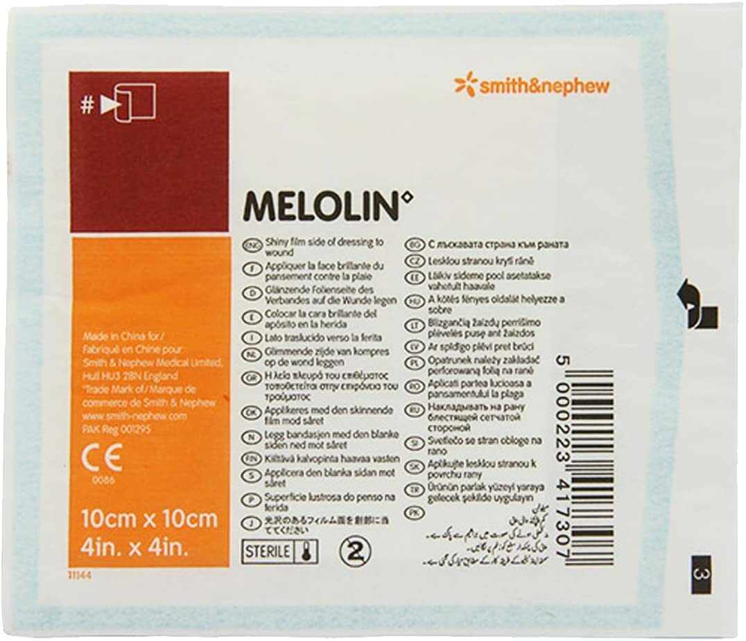 MELOLIN DRESSING 10 X 10 CM Low-adherent Sterile Wound Dressing First ...