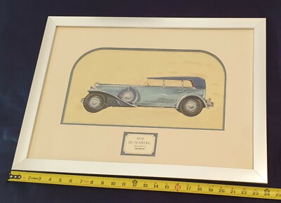 ORIGINAL OIL PAINTING SIGNED 1981 David L Olson 1930 DUSENBERG CAR 24 x ...