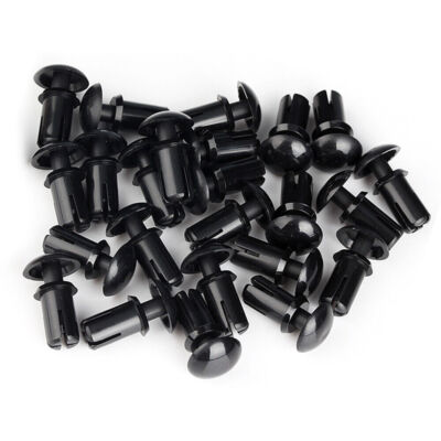 US Stock 100pc R4080 Nylon Push-Type Rivets Black Plastic Letter Rivets ...