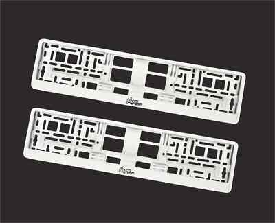 2x European License Number Plate Frame Holder Surround White Wagon ...