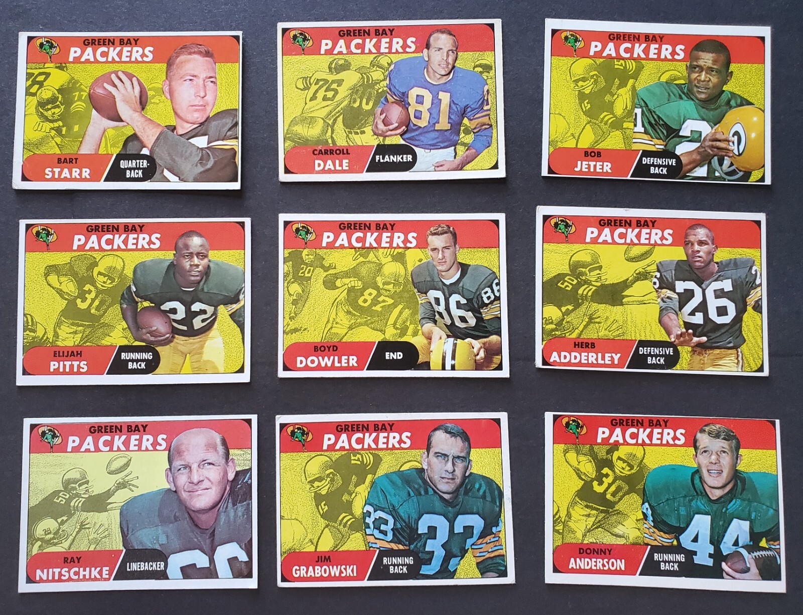 1968 Topps Green Bay Packers TEAM SET - Bart Starr, Ray Nitschke, D ...