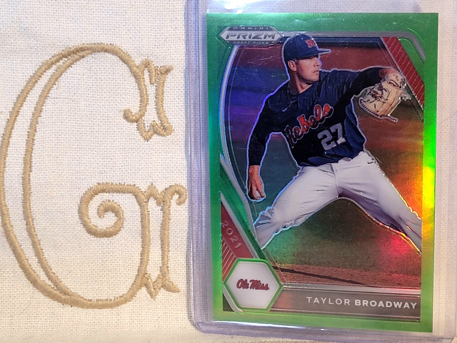 Taylor Broadway, Boston Red Sox, 2021 Prizm Draft Lime Green #'d 1/75 ...