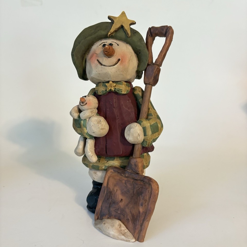 2 Blossom Bucket Suzi Skoglund Snow Lady w/ Baby & Snow Man w/ Bucket ...