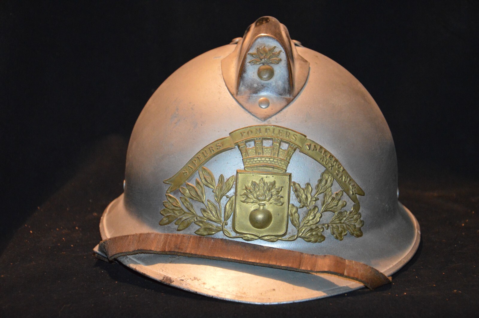 CASQUE ADRIAN Mle1933 SAPEUR POMPIER-VALLEROY AUX SAULES-FRENCH FIREMEN ...
