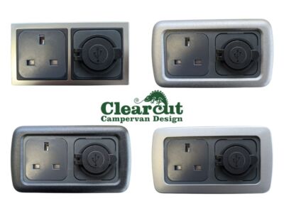 Campervan CBE Socket 240v & Double 12v USB Socket, Modular Motorhome ...
