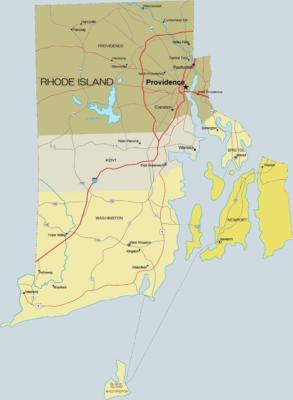RHODE ISLAND STATE ROAD MAP GLOSSY POSTER PICTURE PHOTO PRINT city ...