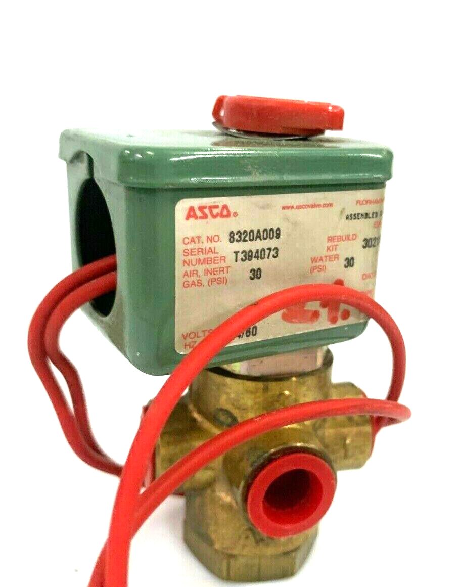 ASCO Red-Hat 8320A009 3-Way 1/4" General Service Solenoid Valve 24/60 ...