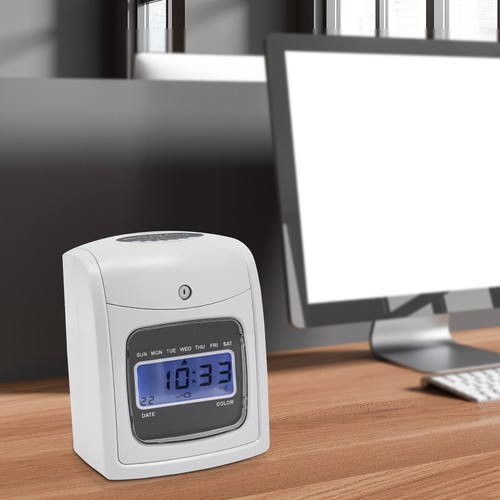 LCD Display Employee Attendance Payroll Recorder Punch Time Clock W/ 50 ...