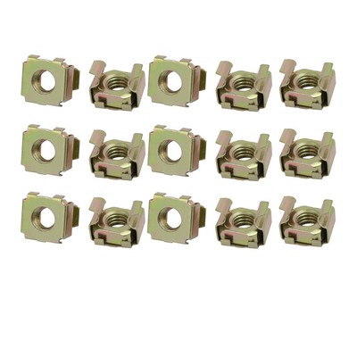 15pcs M8 Carbon Steel Captive Cage Nut Brass Tone for Server Shelf ...